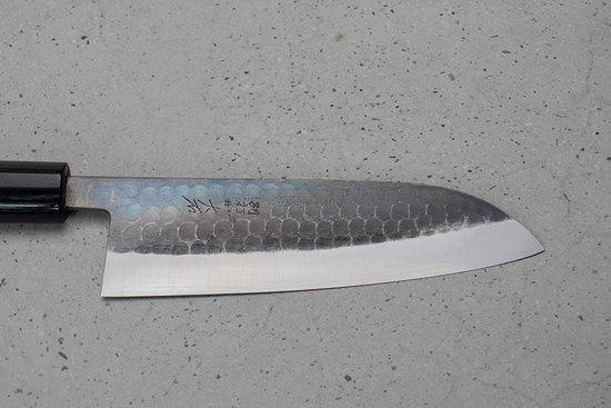 Ohishi Santoku (All purpose Knife) Blue Steel #2, Kuro, 165mm - The ...